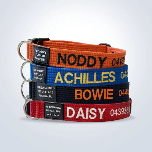 Embroidered Pet Collars (Dog Collar with Name Tag Embroidery ...